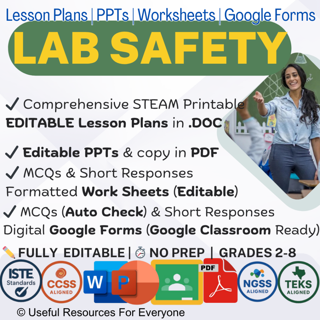 Lab Safety Bundle: 8 Editable Lessons, PPTs & Science Prep Kit