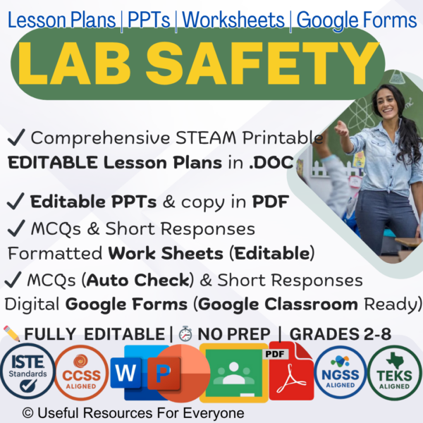 Lab Safety Bundle: 8 Editable Lessons, PPTs & Science Prep Kit