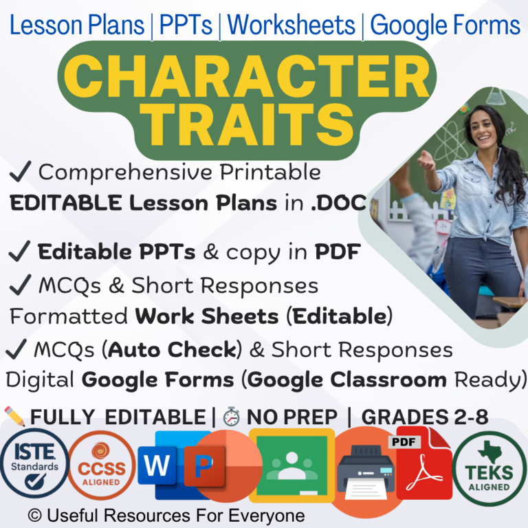 Character Traits Bundle: 13 Editable Lessons, PPTs & Analysis